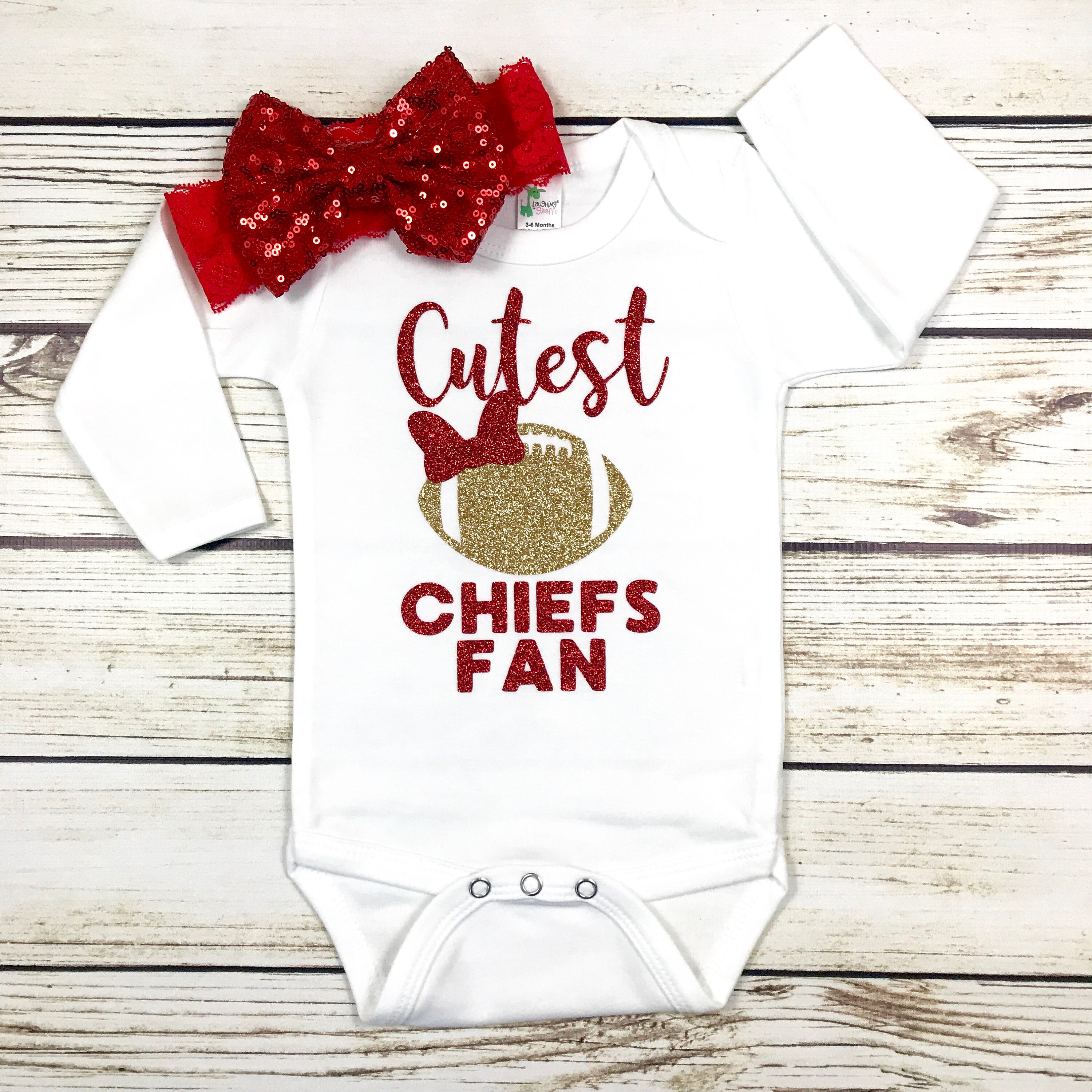 Cutest Chiefs Fan Football Bodysuit Outfit for Baby Girl - Etsy