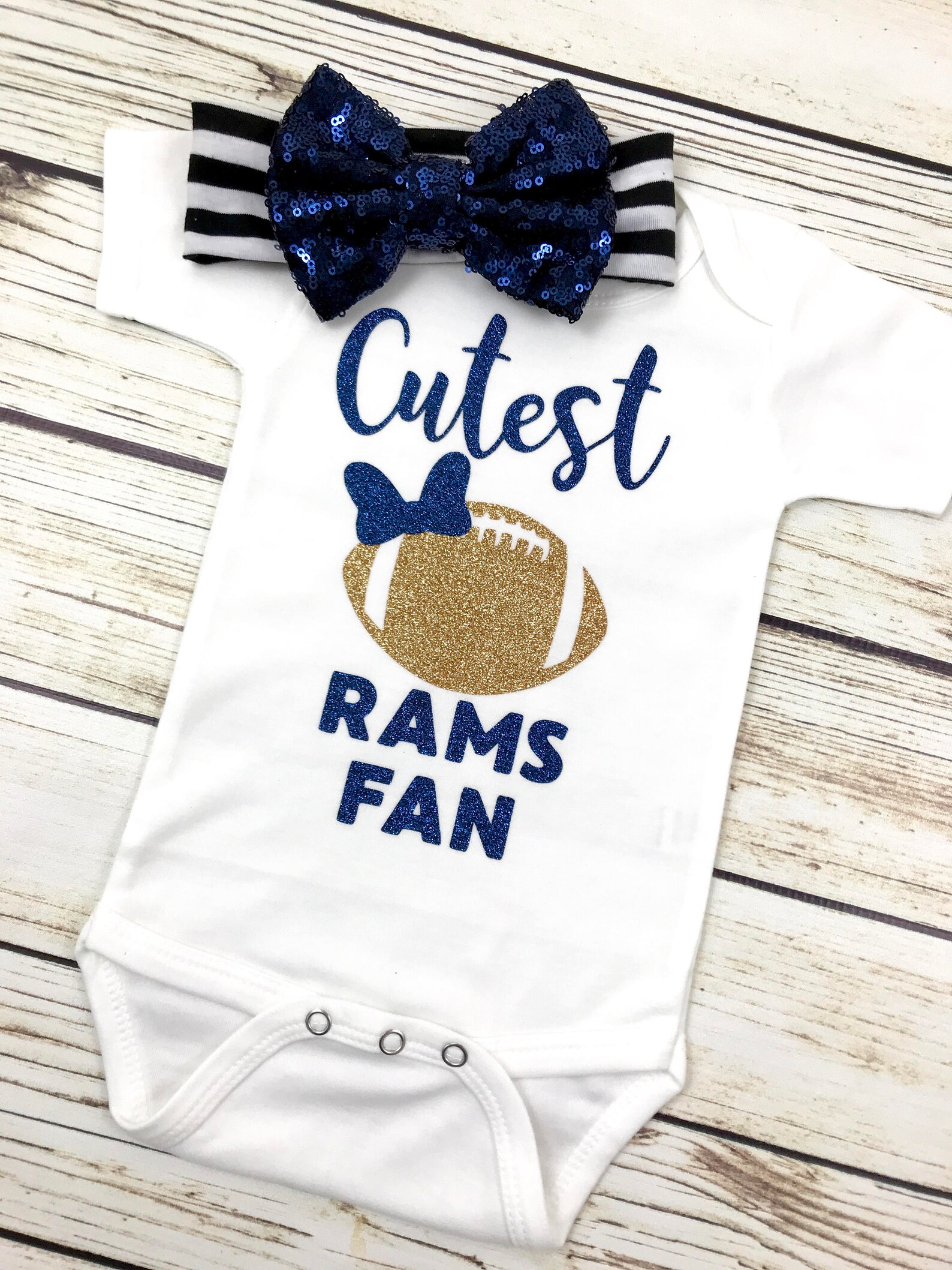 Cutest Rams Fan Football Bodysuit Outfit for Baby Girl | Etsy