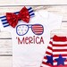 Merica Baby Girl Red White and Blue Bodysuit Outfit 4th of July - Etsy