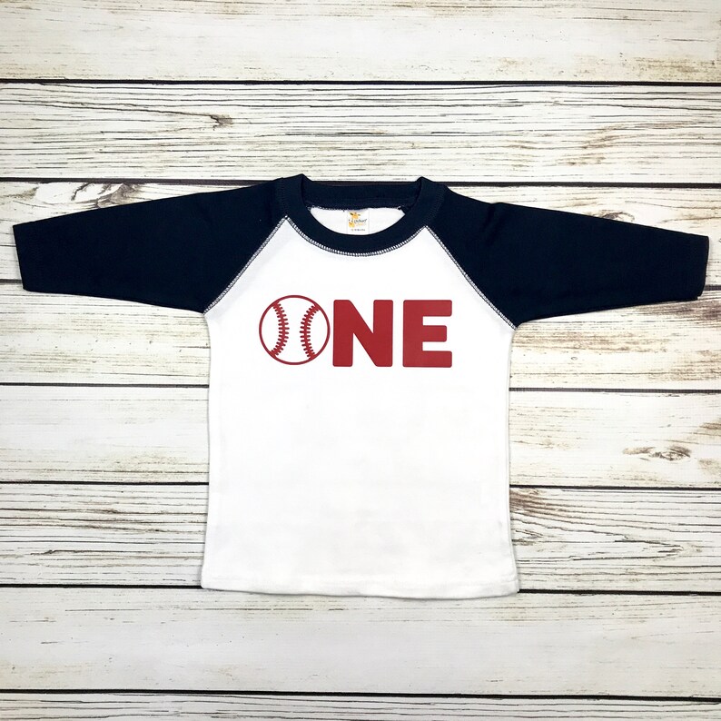 One Year Old Baby Boy Baseball Birthday Raglan Red White Blue - Etsy