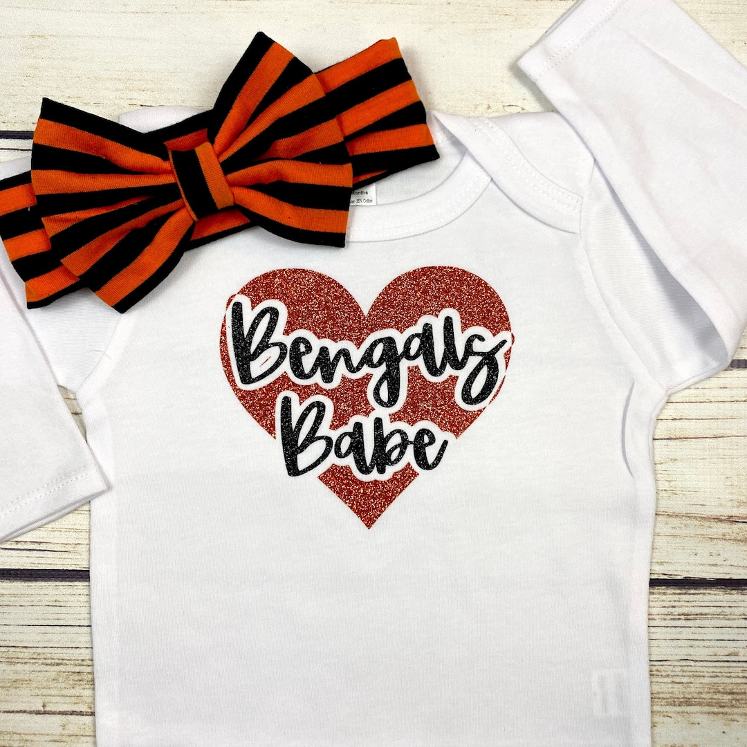 Bengals Babe Football Bodysuit Outfit for Baby Girl Newborn Glitter - Etsy