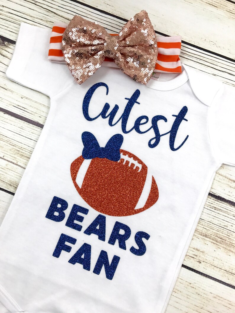 Cutest Bears Fan Football Bodysuit Outfit for Baby Girl | Etsy