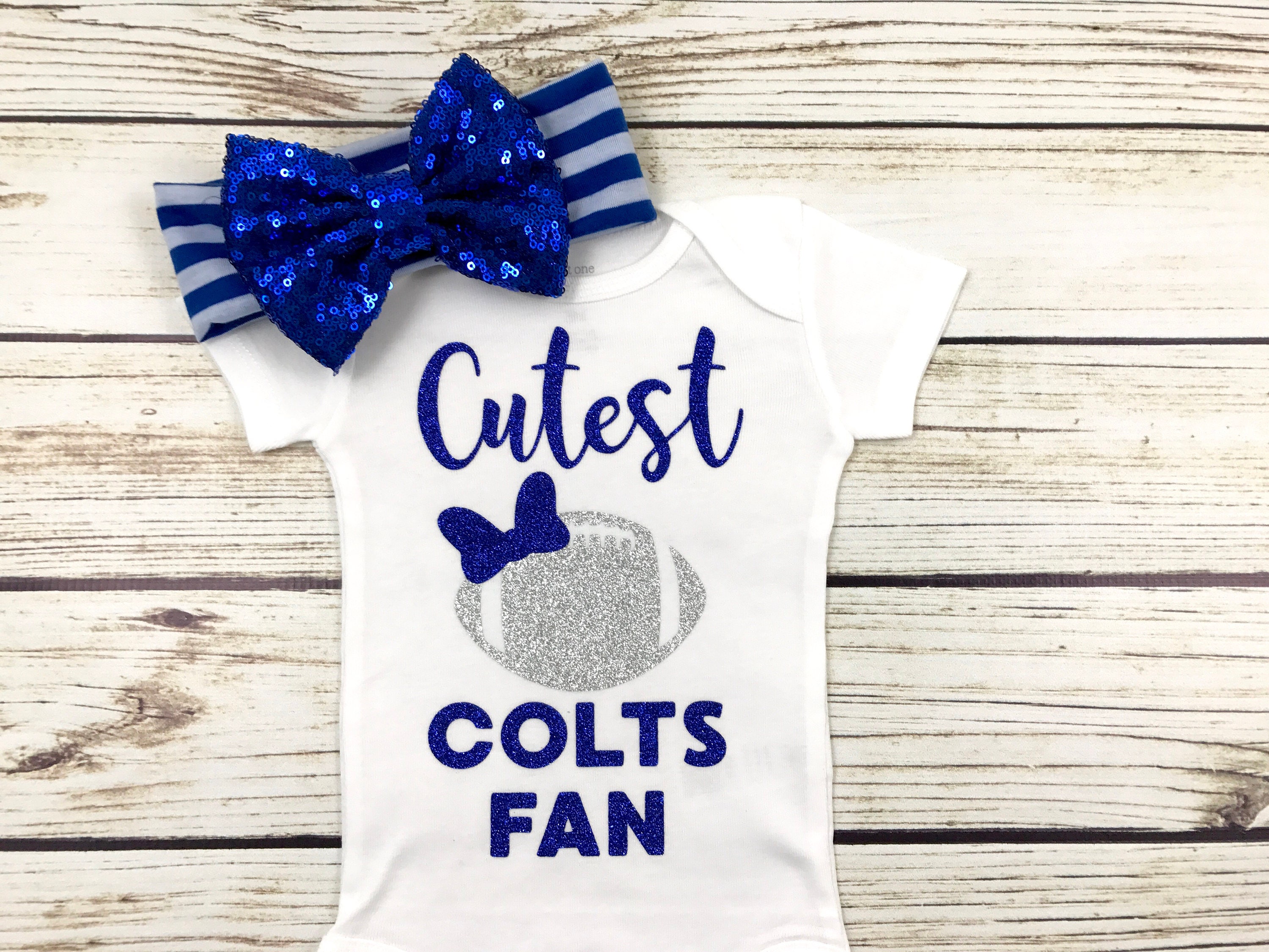 Cutest Colts Fan Football Bodysuit Outfit for Baby Girl | Etsy