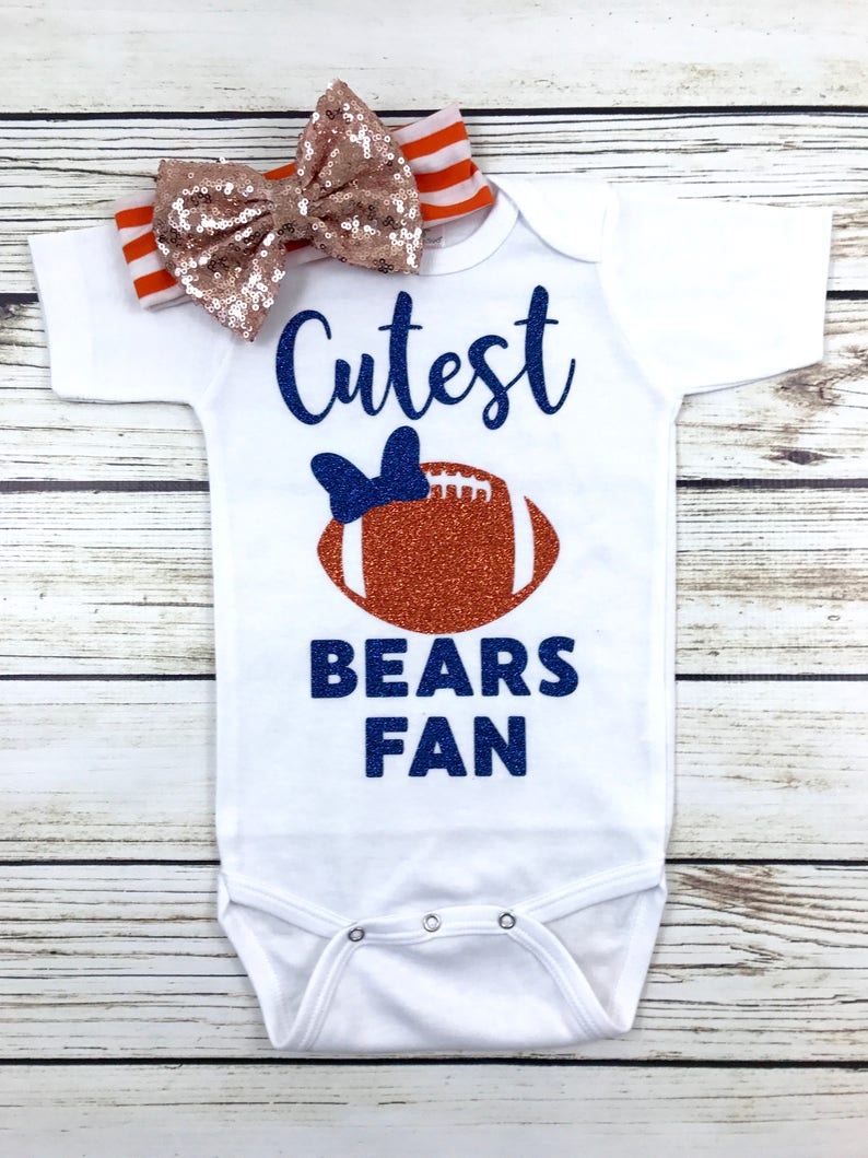 Cutest Bears Fan Football Bodysuit Outfit for Baby Girl | Etsy