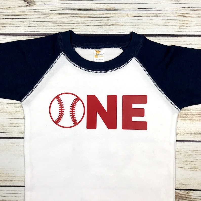 One Year Old Baby Boy Baseball Birthday Raglan Red White Blue - Etsy