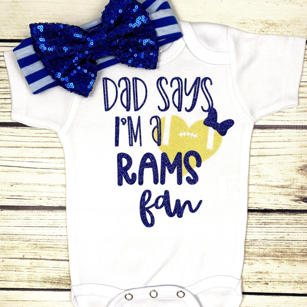 Dad Says I'm a Rams Fan New Colors Football Bodysuit Outfit for Baby ...