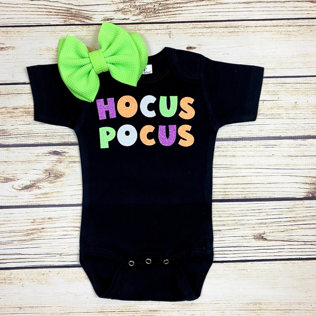 Hocus Pocus Halloween Neon Colors Bodysuit Outfit Baby Girl First ...