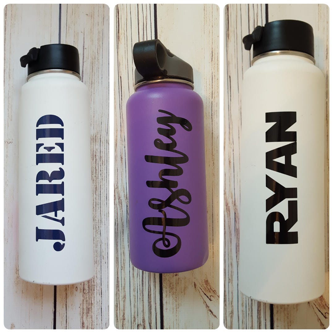 Custom Name Vinyl Decal for Flask Water Bottle - Etsy