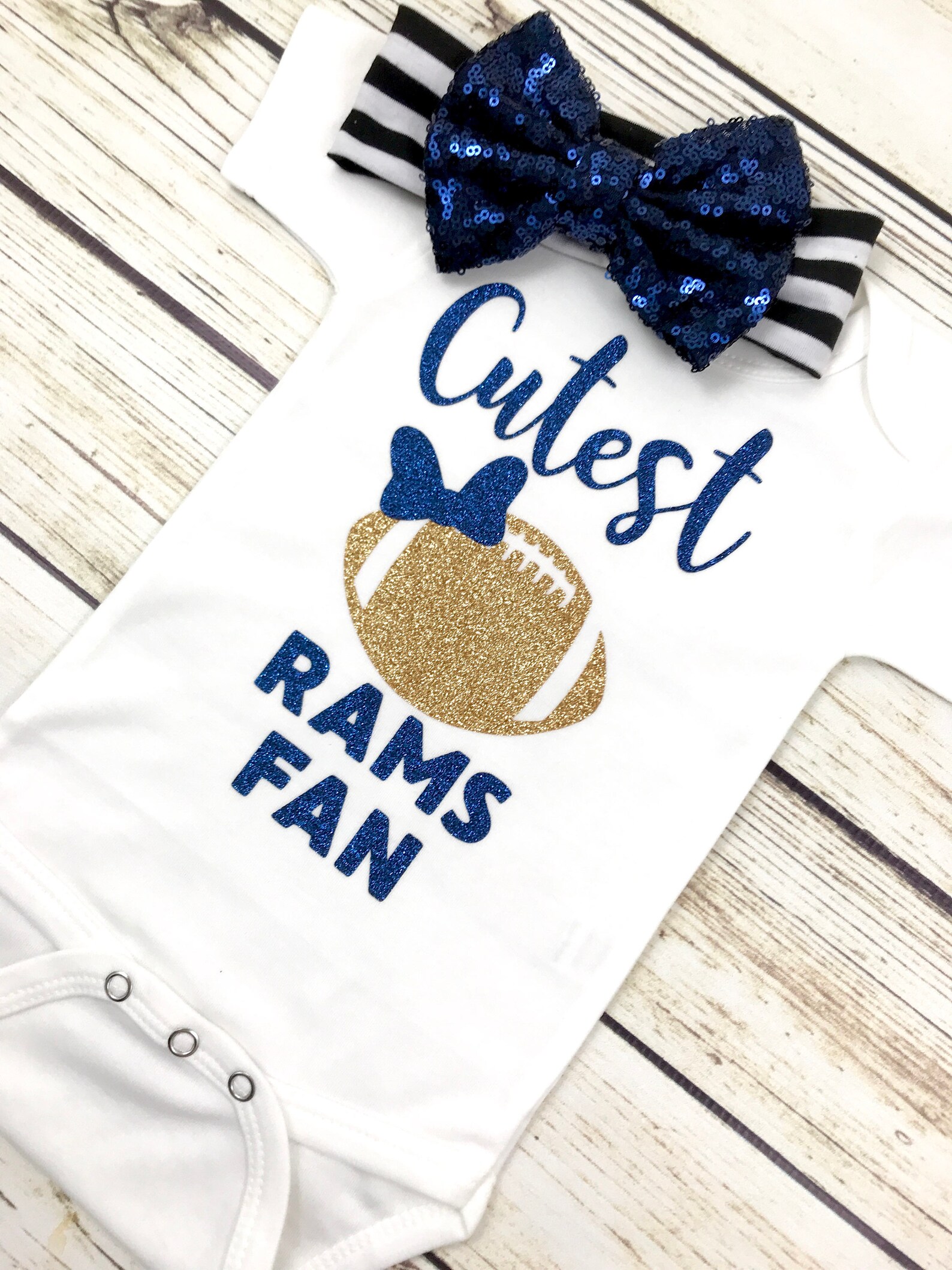 Cutest Rams Fan Football Bodysuit Outfit for Baby Girl | Etsy