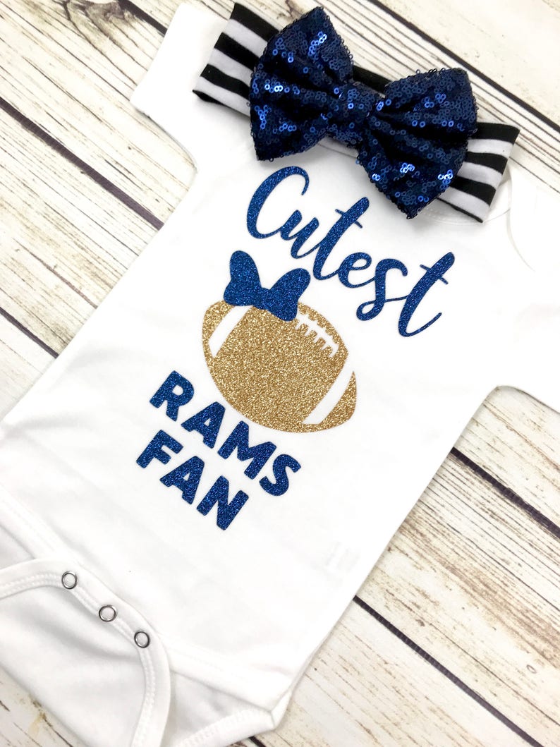 Cutest Rams Fan Football Bodysuit Outfit for Baby Girl - Etsy