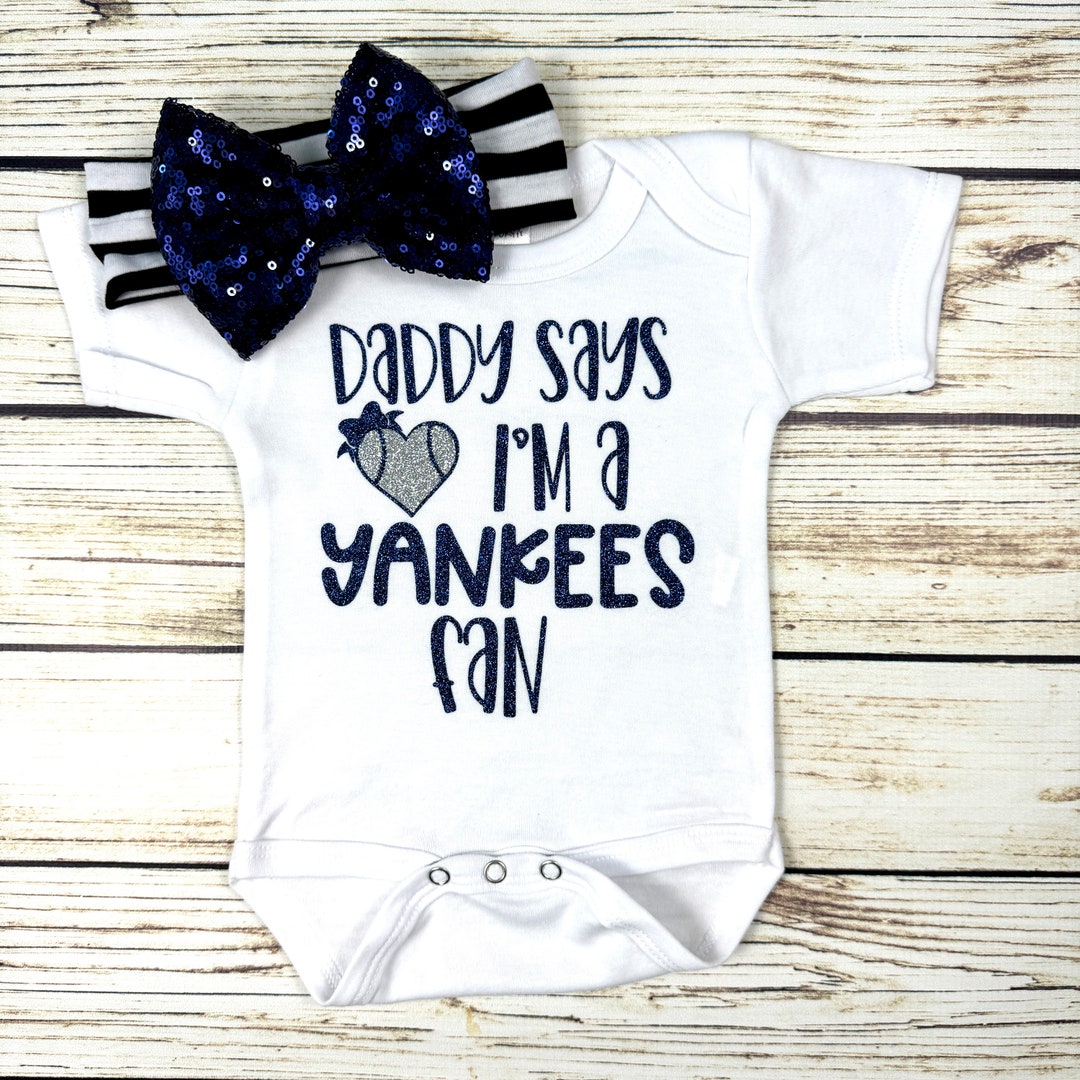 Daddy Says I'm a Yankees Fan Baseball Outfit for Baby Girl - Etsy