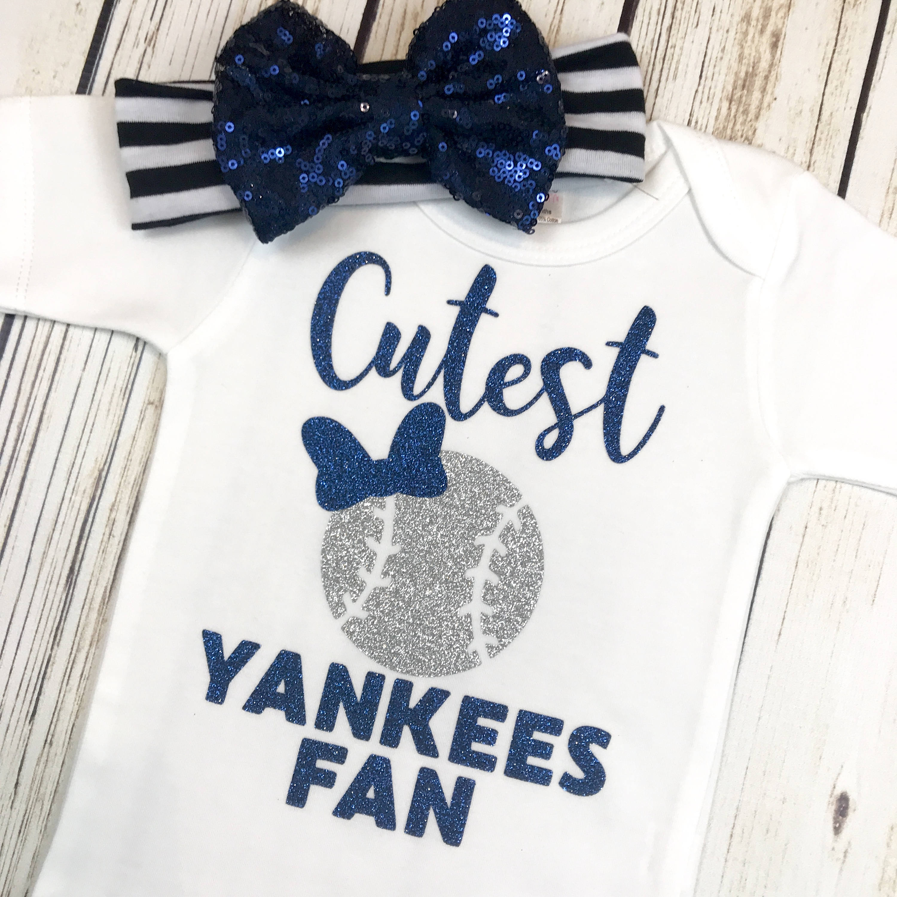 Cutest Yankees Fan Baseball Outfit for Baby Girl - Etsy