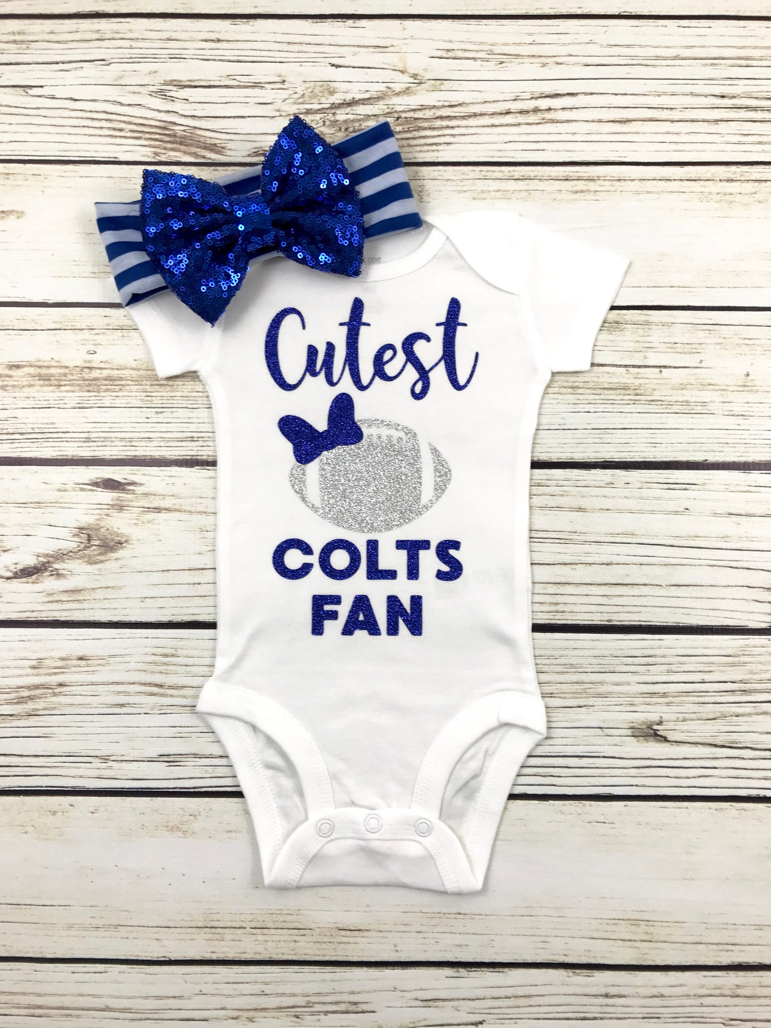 Cutest Colts Fan Football Bodysuit Outfit for Baby Girl | Etsy