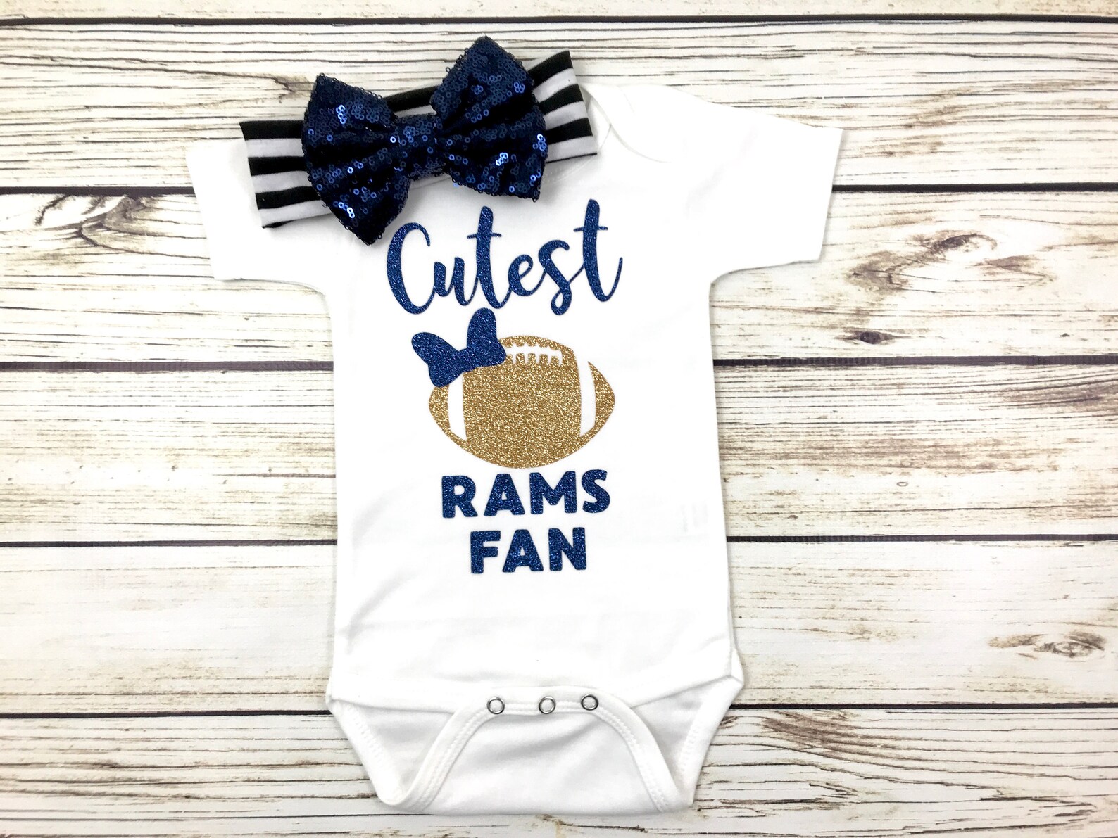 Cutest Rams Fan Football Bodysuit Outfit for Baby Girl | Etsy
