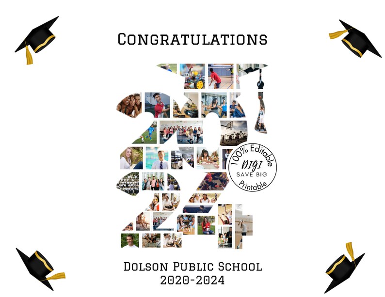 Class of 2024 Celebration Bundle: Photo Frame 40 Photo Frame Digital ...