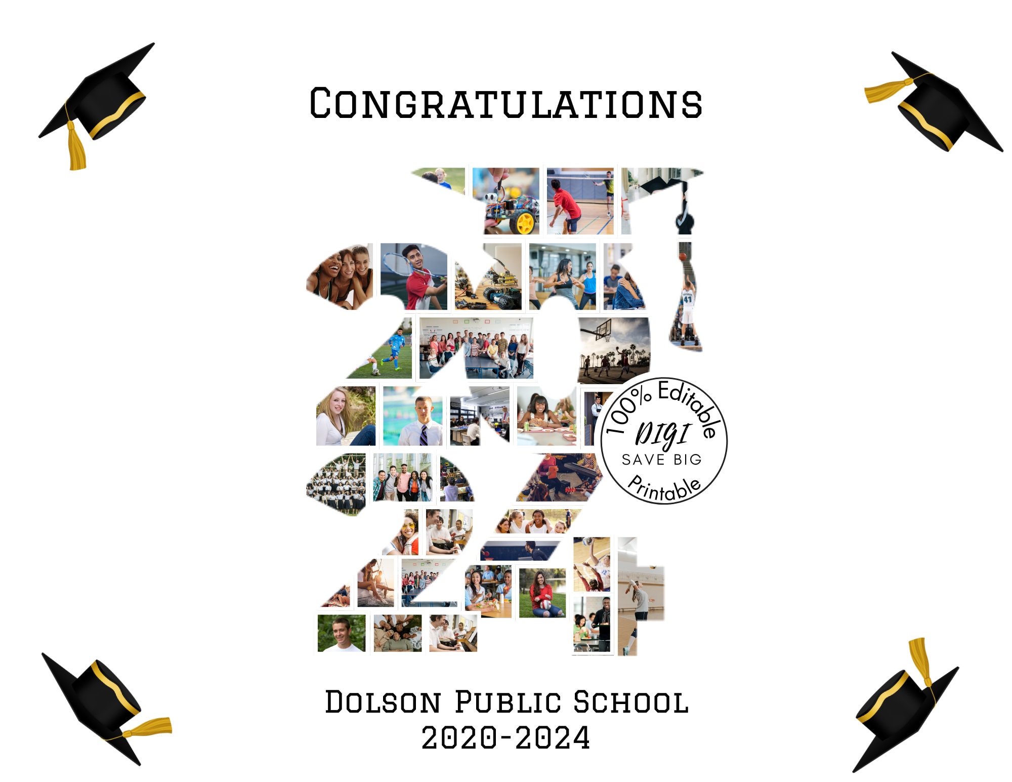 Class of 2024 Celebration Bundle: Photo Frame 40 Photo Frame Digital ...