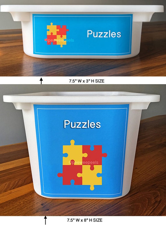 Puzzle Labels Toy Bin Labels Puzzle Illustration Puzzle | Etsy Canada
