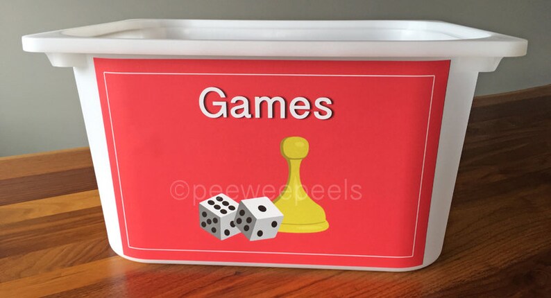 Game Storage Board Game Storage Toy Bin Labels Adhesive - Etsy