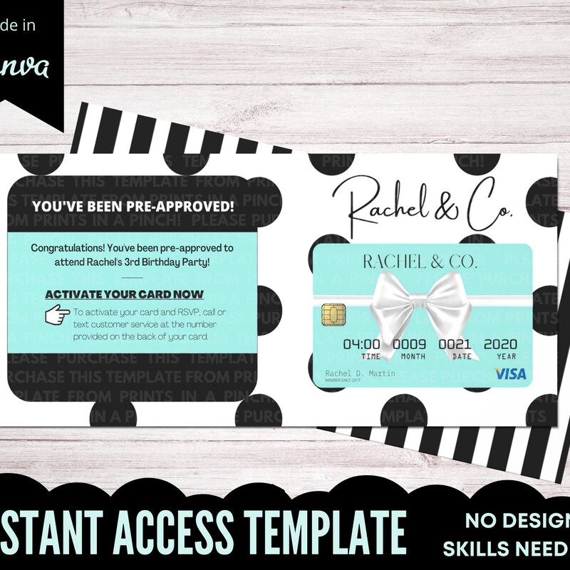 Credit Card Invitation - Etsy