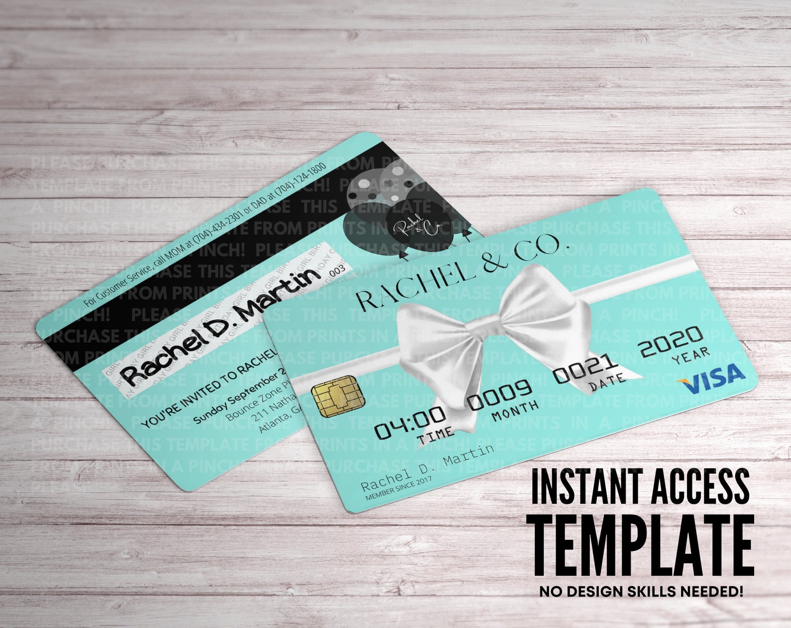 Teal & Co. Credit Card Invitation Template Birthday Party, Wedding ...