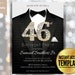 Men's 46th Birthday Party Gold Formal Invite DIY Easy-edit Template ...