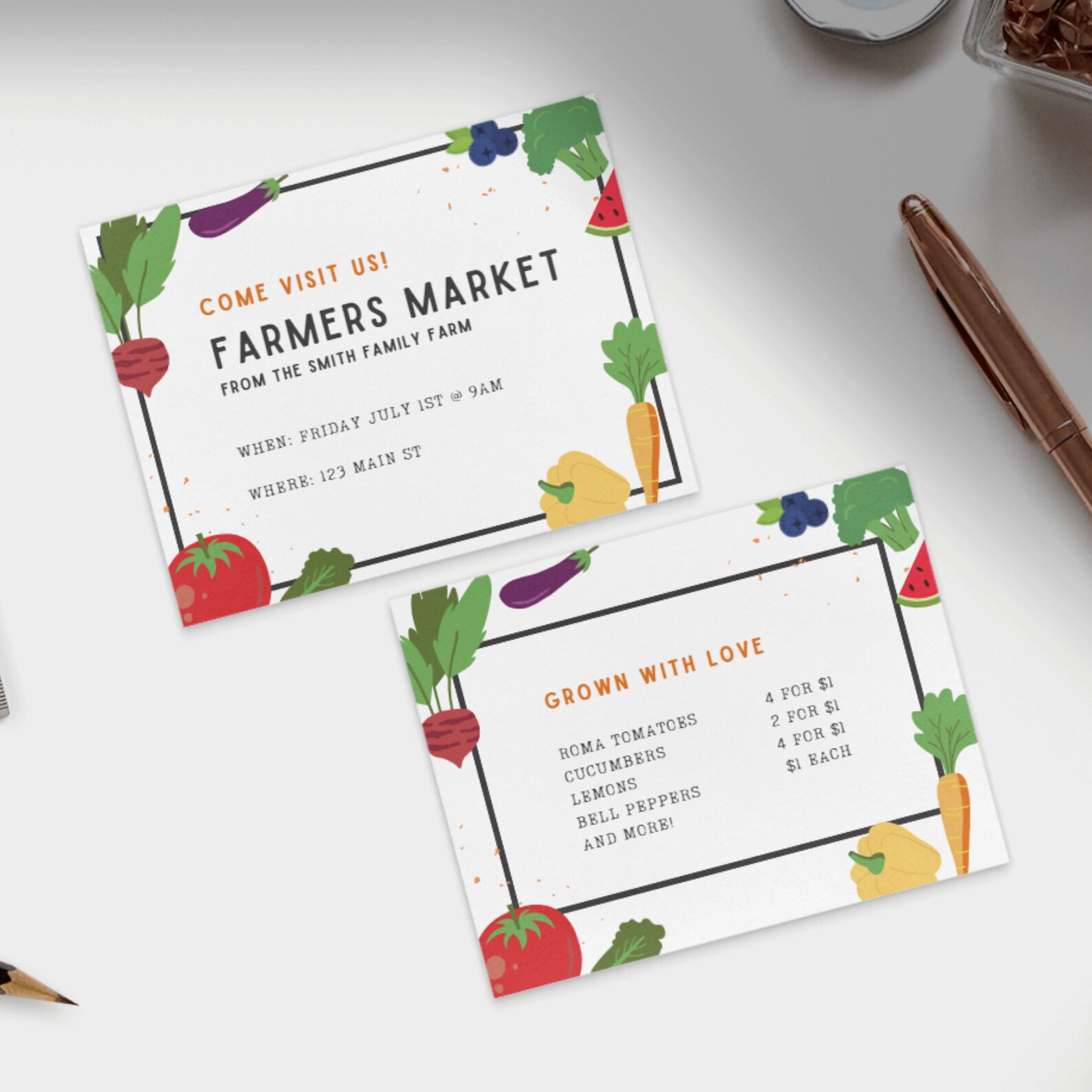 Farmers Market Stand Event Flyer EDITABLE TEMPLATE Easily - Etsy
