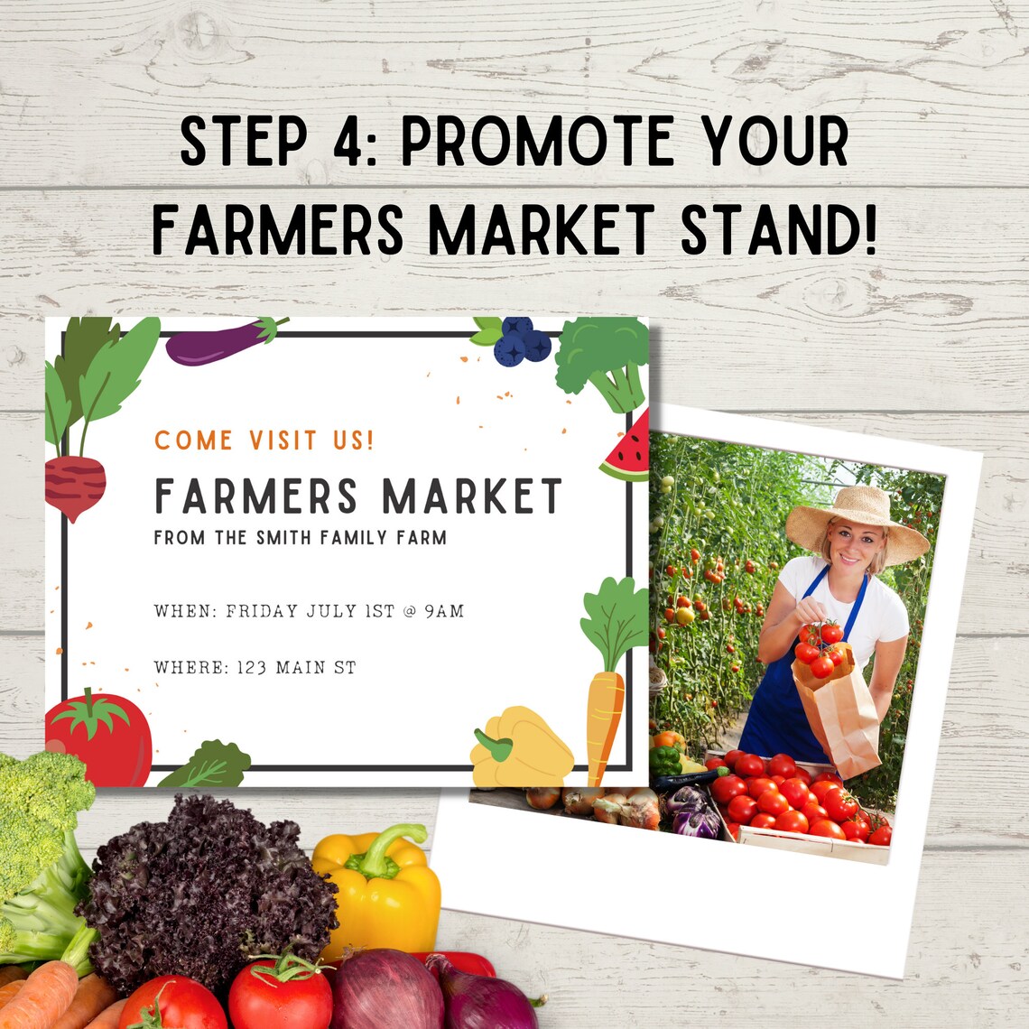 Farmers Market Stand Event Flyer EDITABLE TEMPLATE Easily - Etsy