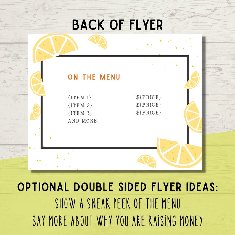 Lemonade Stand Event Flyer EDITABLE TEMPLATE Easily - Etsy