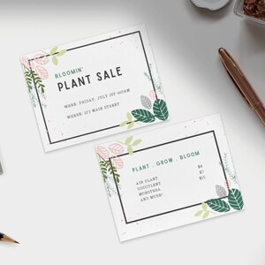 Plant Sale Event Flyer – EDITABLE TEMPLATE – Easily Promote Your Plant ...