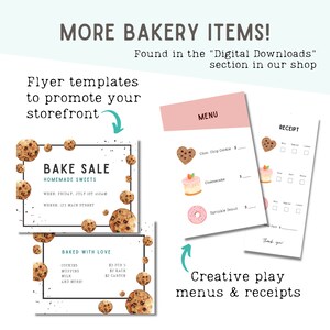 Printable Bakery Menus and Receipts for Kids Creative Play, Pretend ...