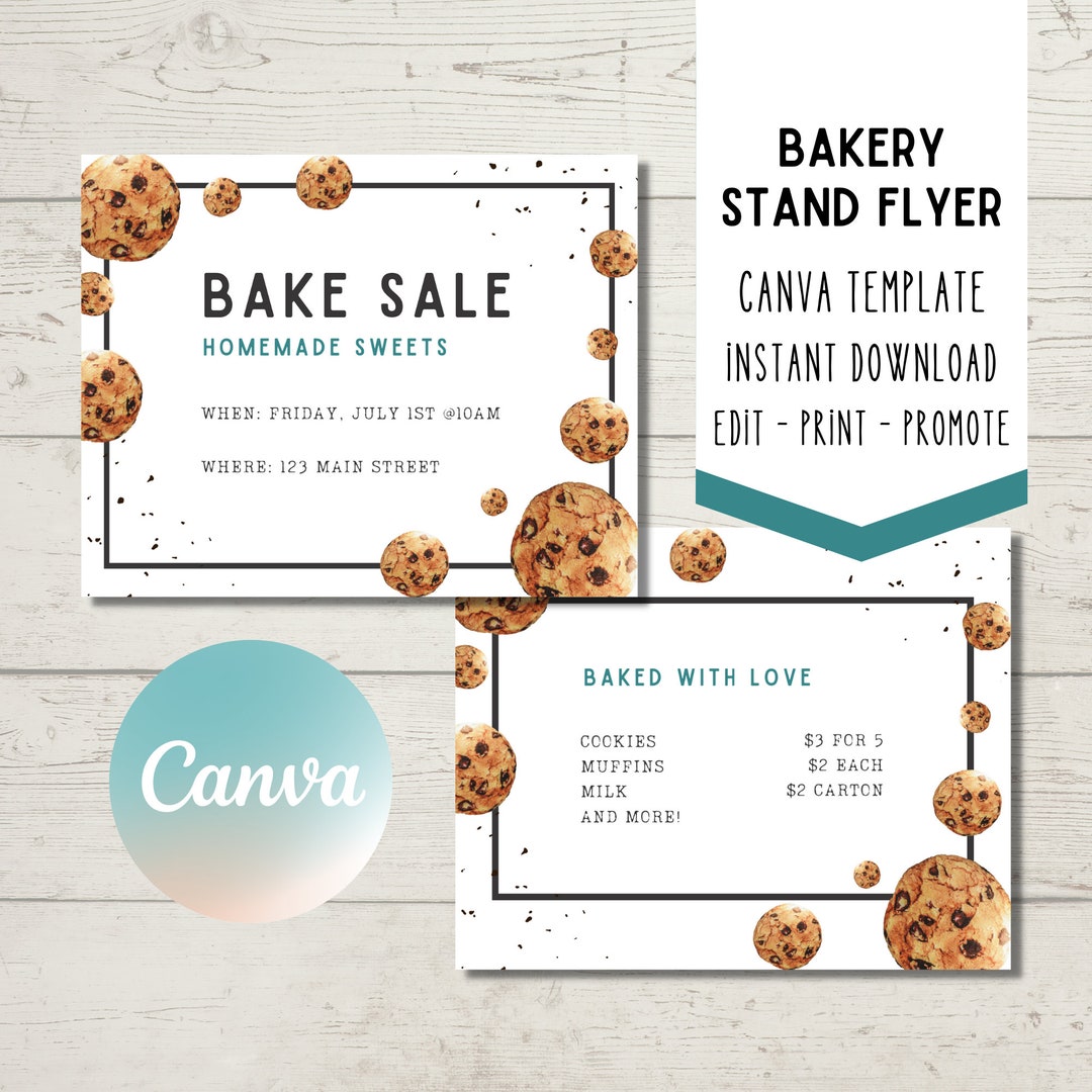 Bakery Stand Event Flyer – EDITABLE TEMPLATE – Easily Promote Your Bake ...