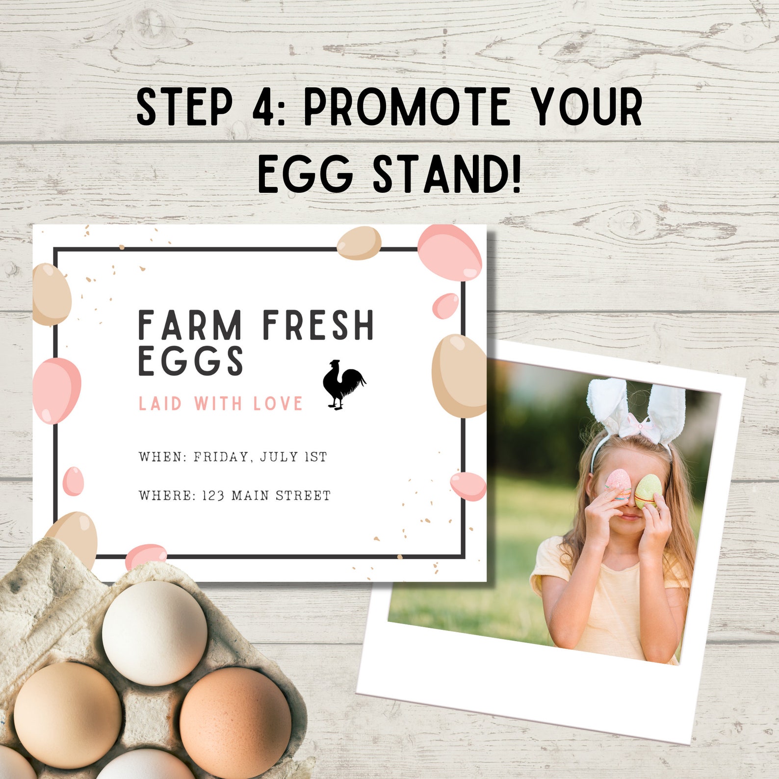 Farm Fresh Egg Stand Event Flyer – EDITABLE TEMPLATE – Easily Promote ...