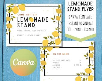 Lemonade Stand Editable Flyer - Etsy