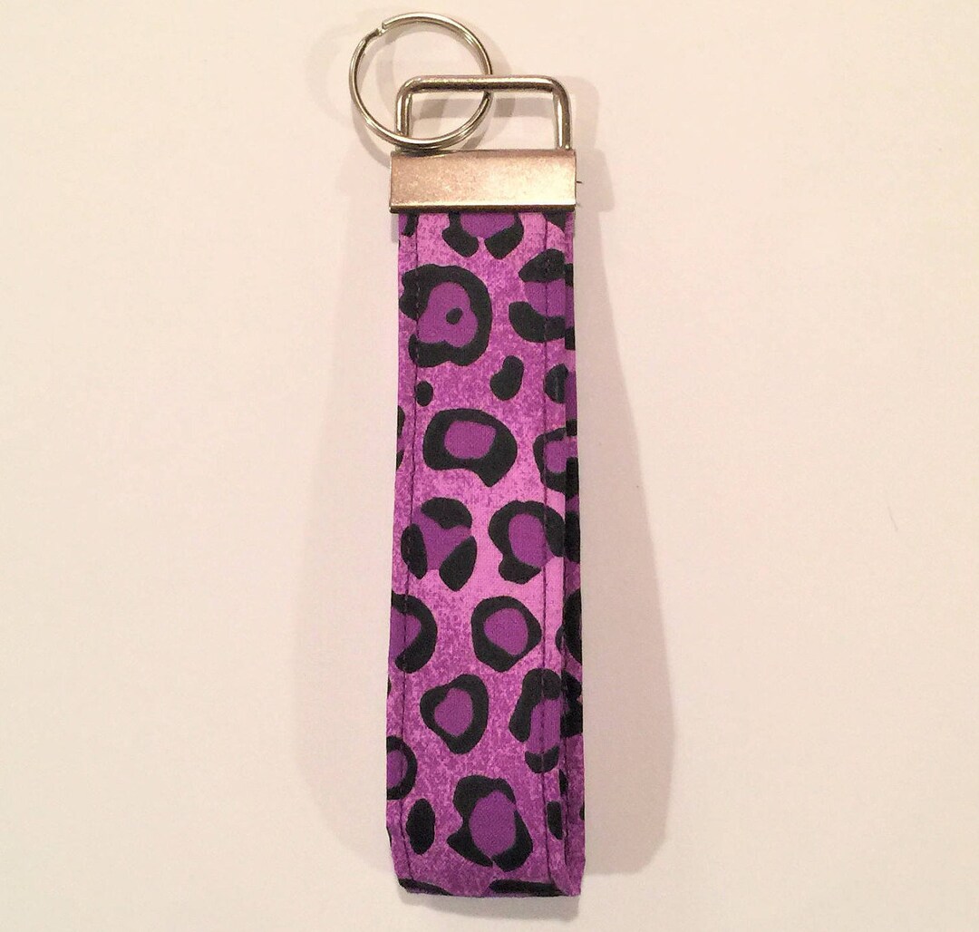 Purple Short Lanyard, Purple Key Wristlet, Purple Key Fob, Fabric ...