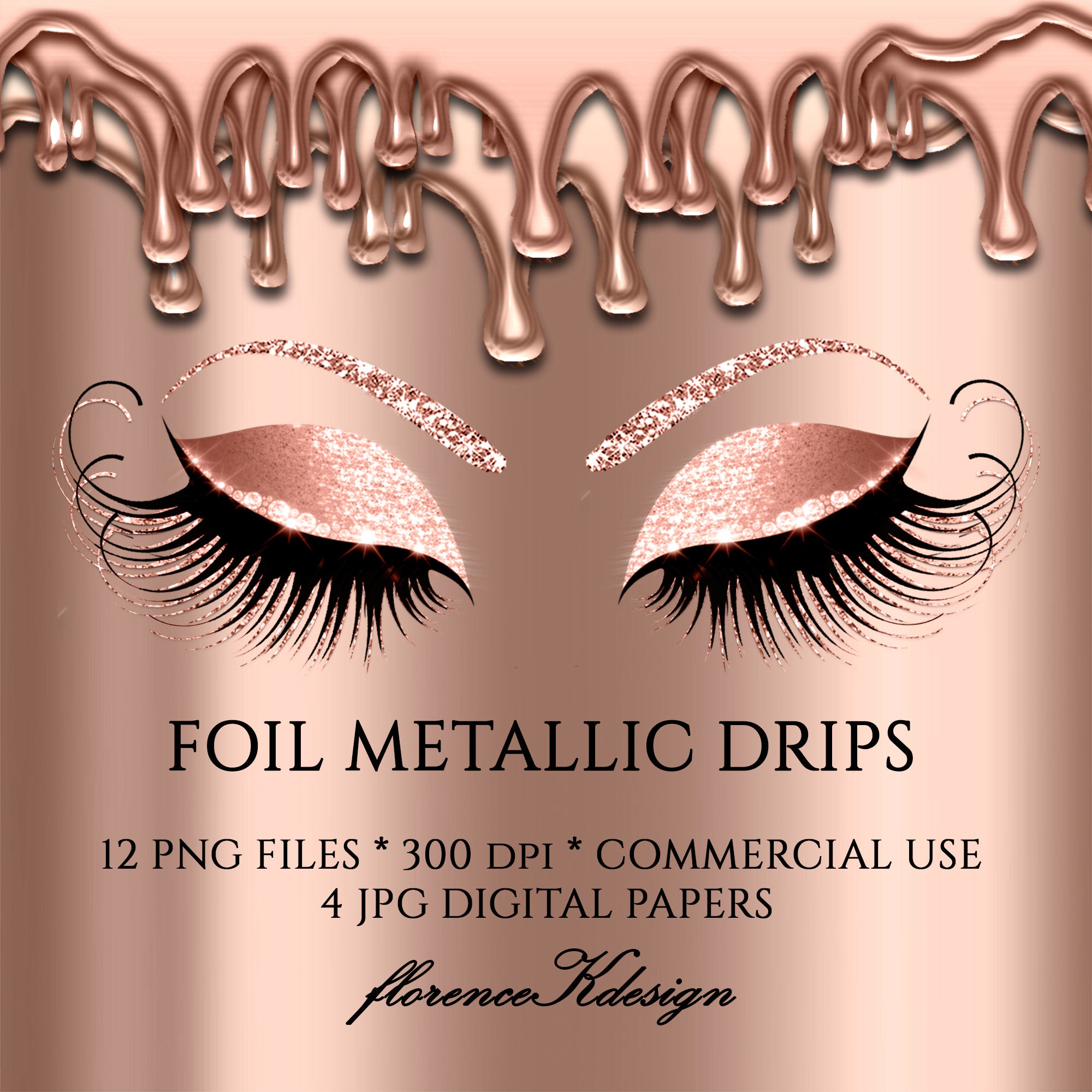 Drips Metallic Foil Dripping Overlay Liquid Drips Waxing Beauty Studio ...