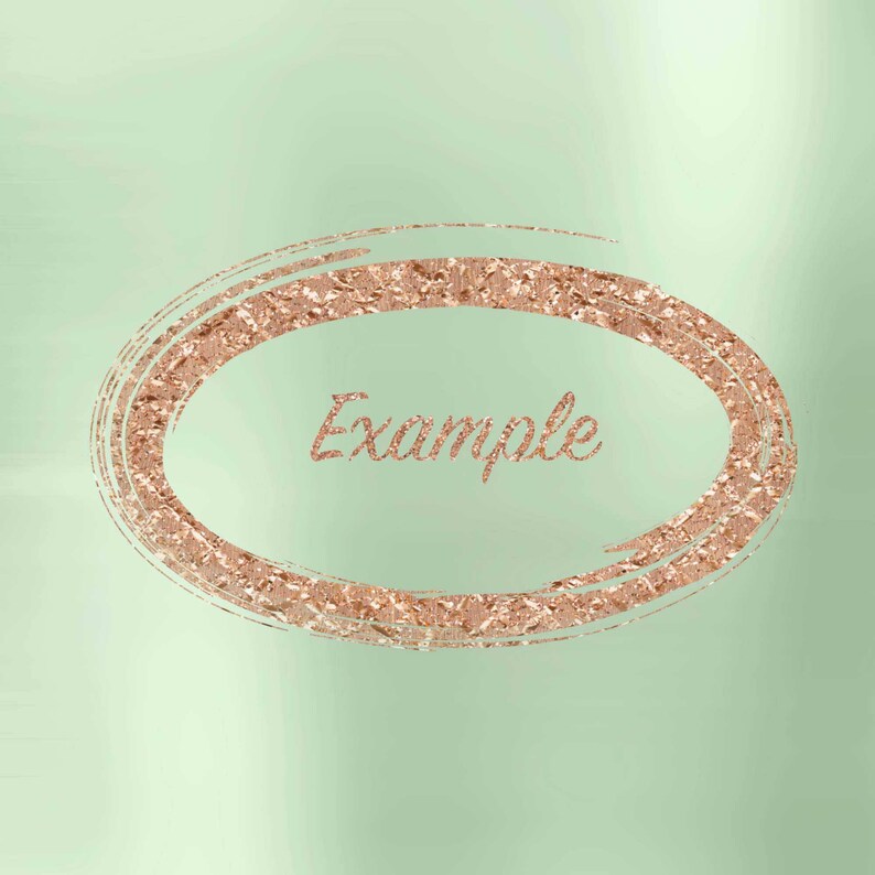 16 Pink Rose Gold Copper Digital Glitter Metallic Round Frames ...