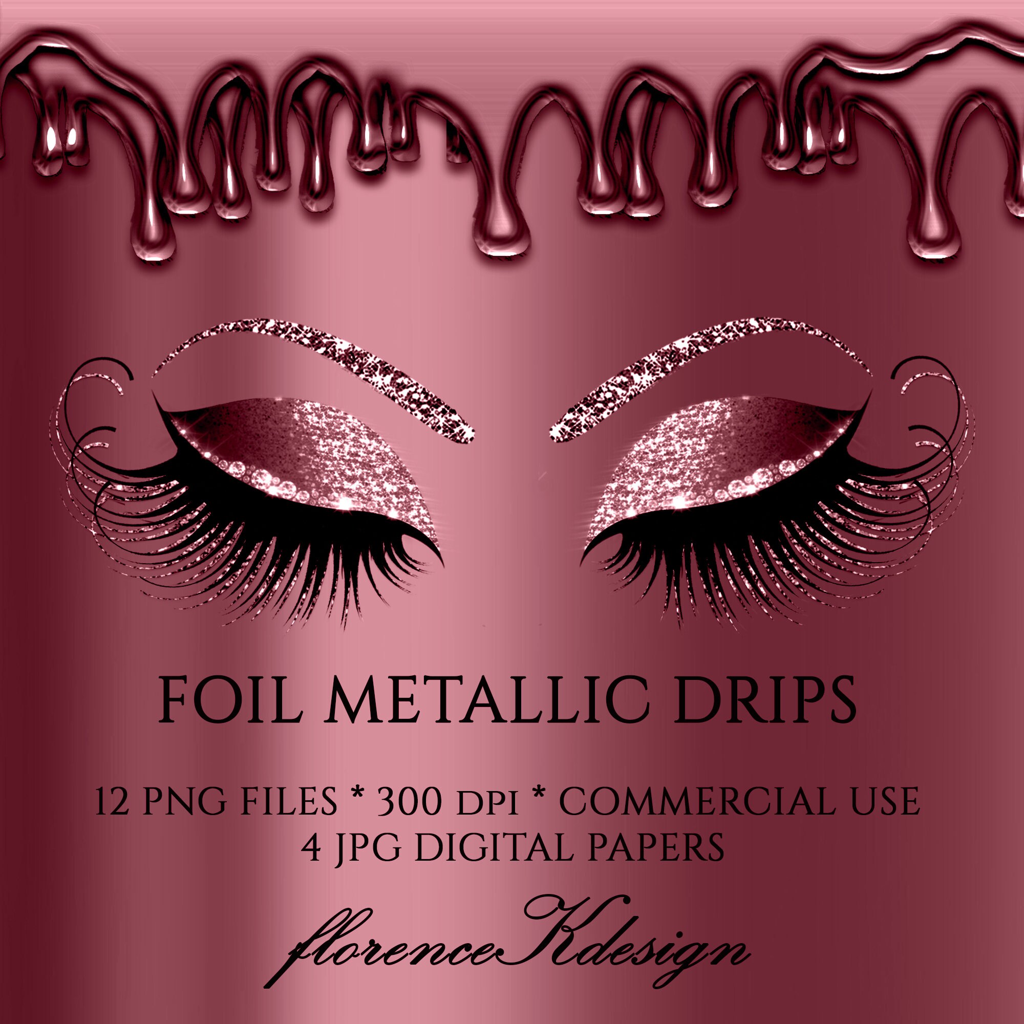 Drips Metallic Foil Dripping Overlay Liquid Drips Waxing Beauty Studio ...