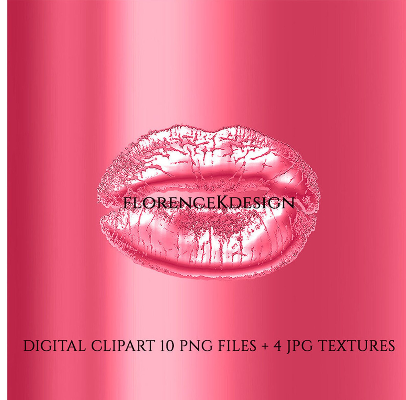 Kiss Lips 10 PNG FILES Digital Clipart Commercial Use Makeup Artist ...