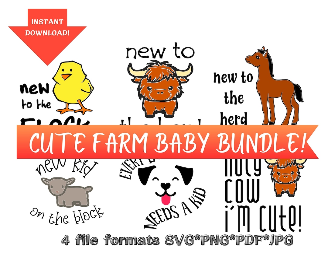 Farm Baby SVG Bundle for Cricut Silhouette Baby Bodysuit Design ...