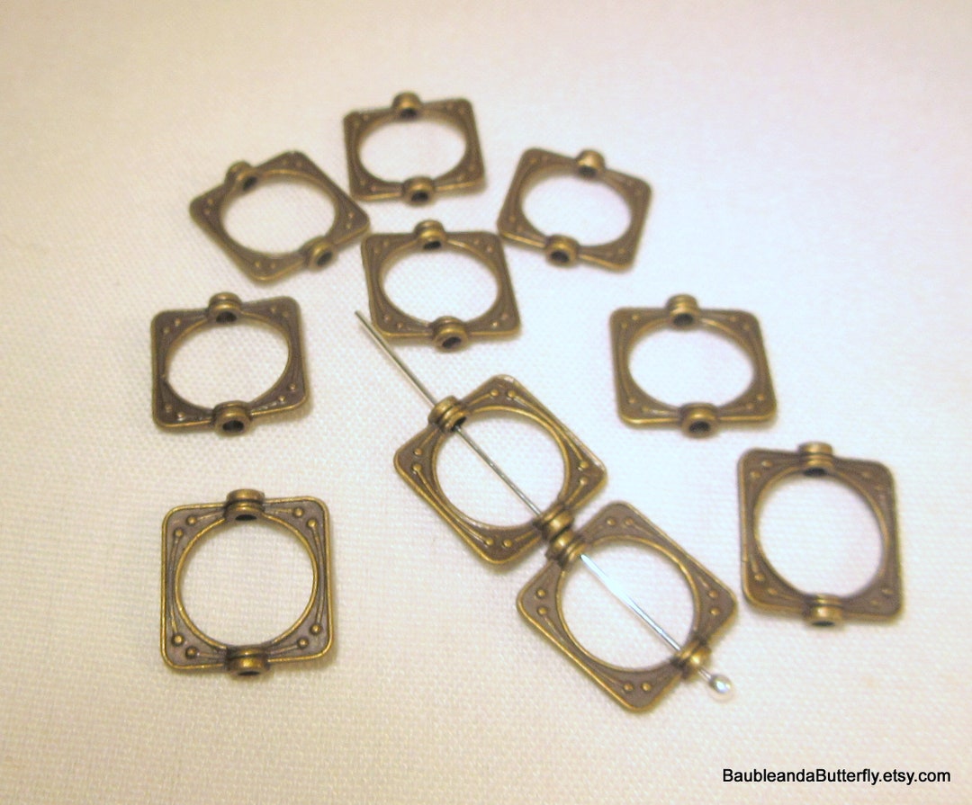 10 or 20 Bead Frames, Bronze Square Bead Frames, Bronze Findings ...