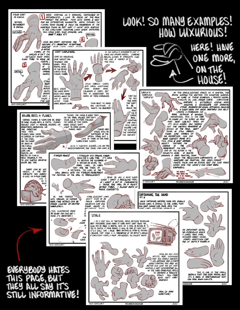 Notes on Drawing Hands! (digital/pdf Download) - Etsy