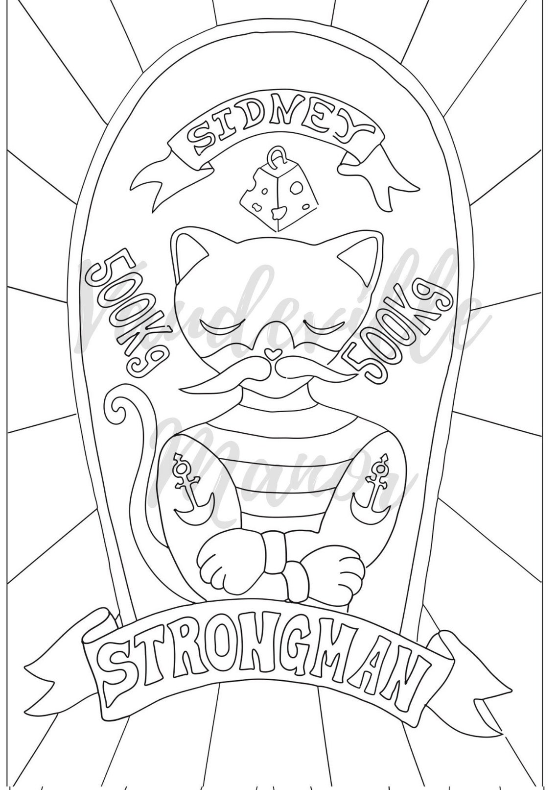 Strongman Vintage Circus Poster Colouring Page - Etsy.de