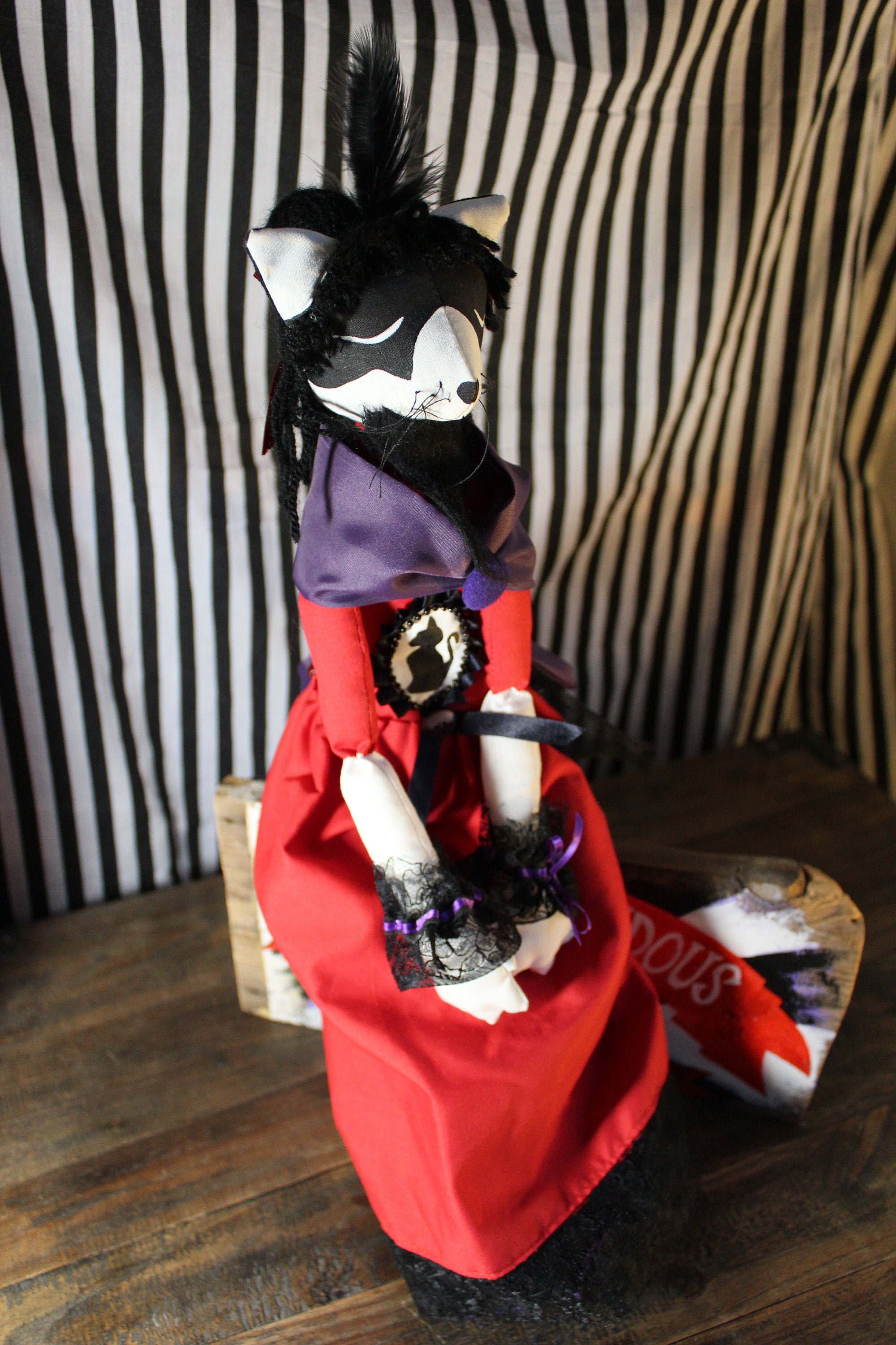 Tuxedo Cat Circus Bearded Lady Teller Art Doll - Etsy UK