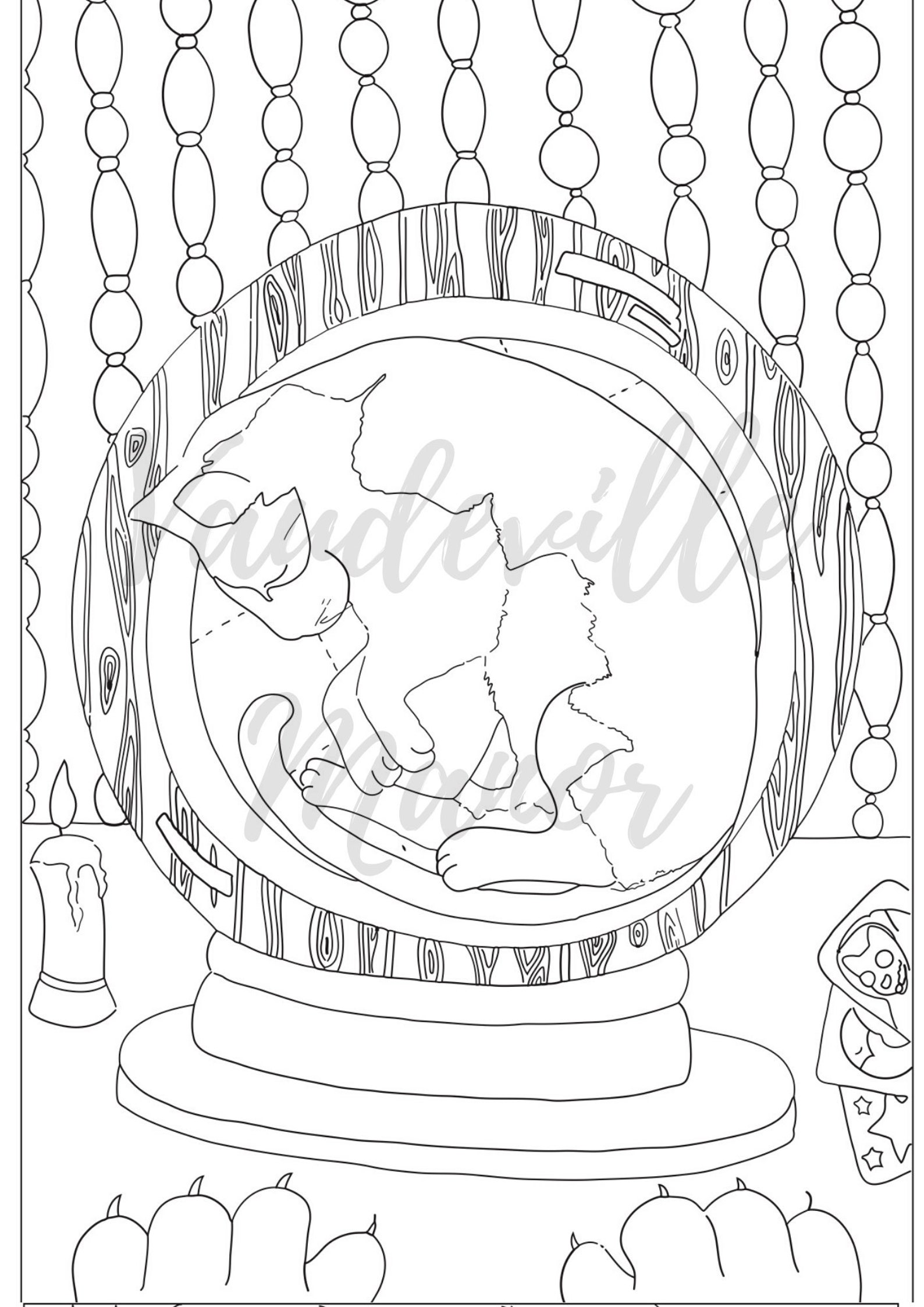 Fortune Teller Crystal Ball Colouring Page - Etsy