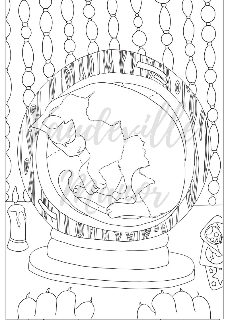 Fortune Teller Crystal Ball Colouring Page - Etsy