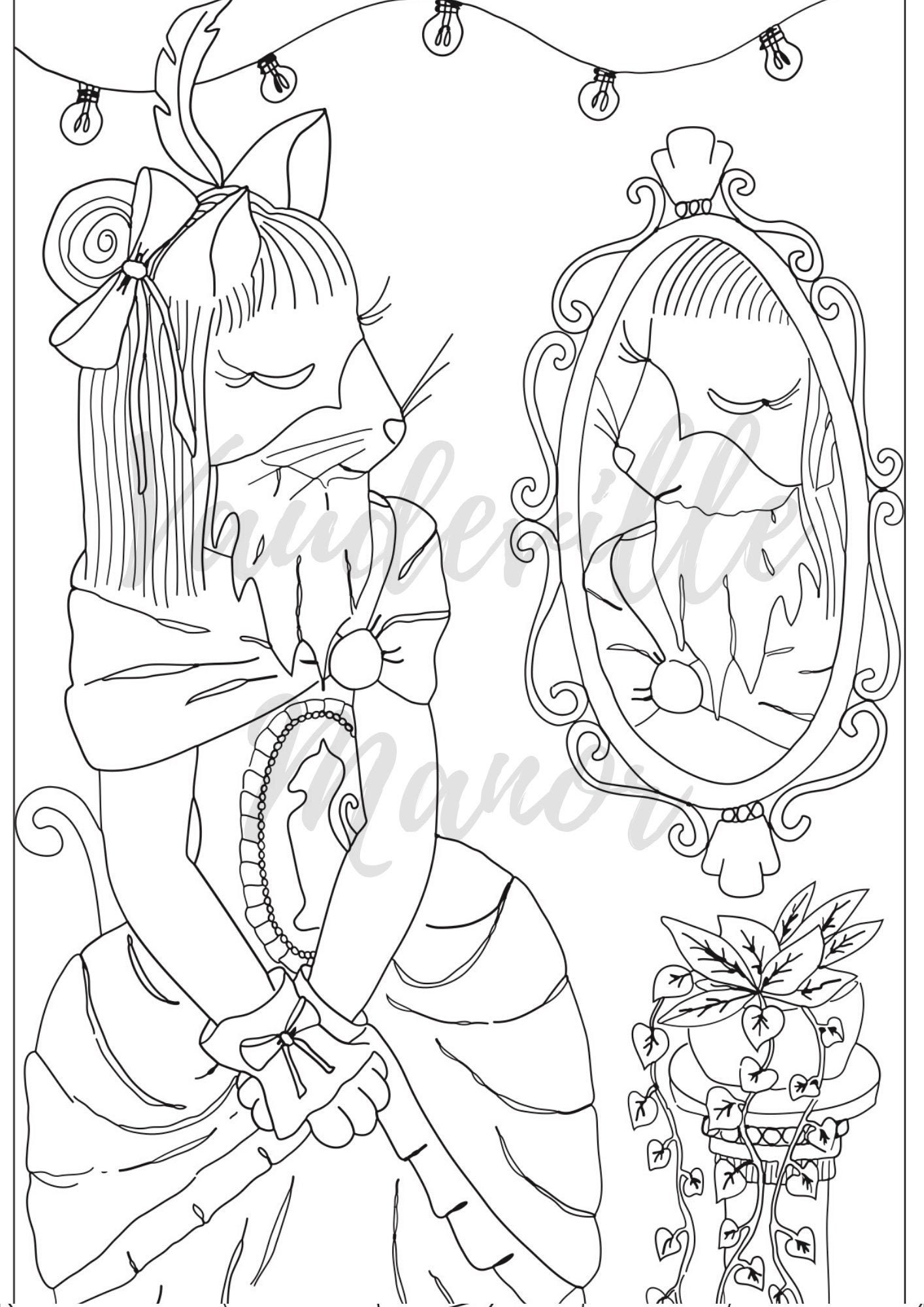The Bearded Lady Vintage Circus Colouring Page - Etsy