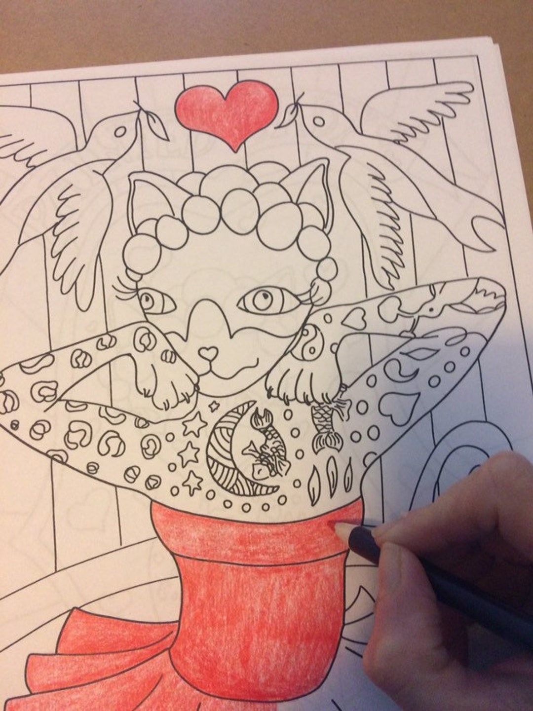 Tattooed Lady Colouring Page - Etsy