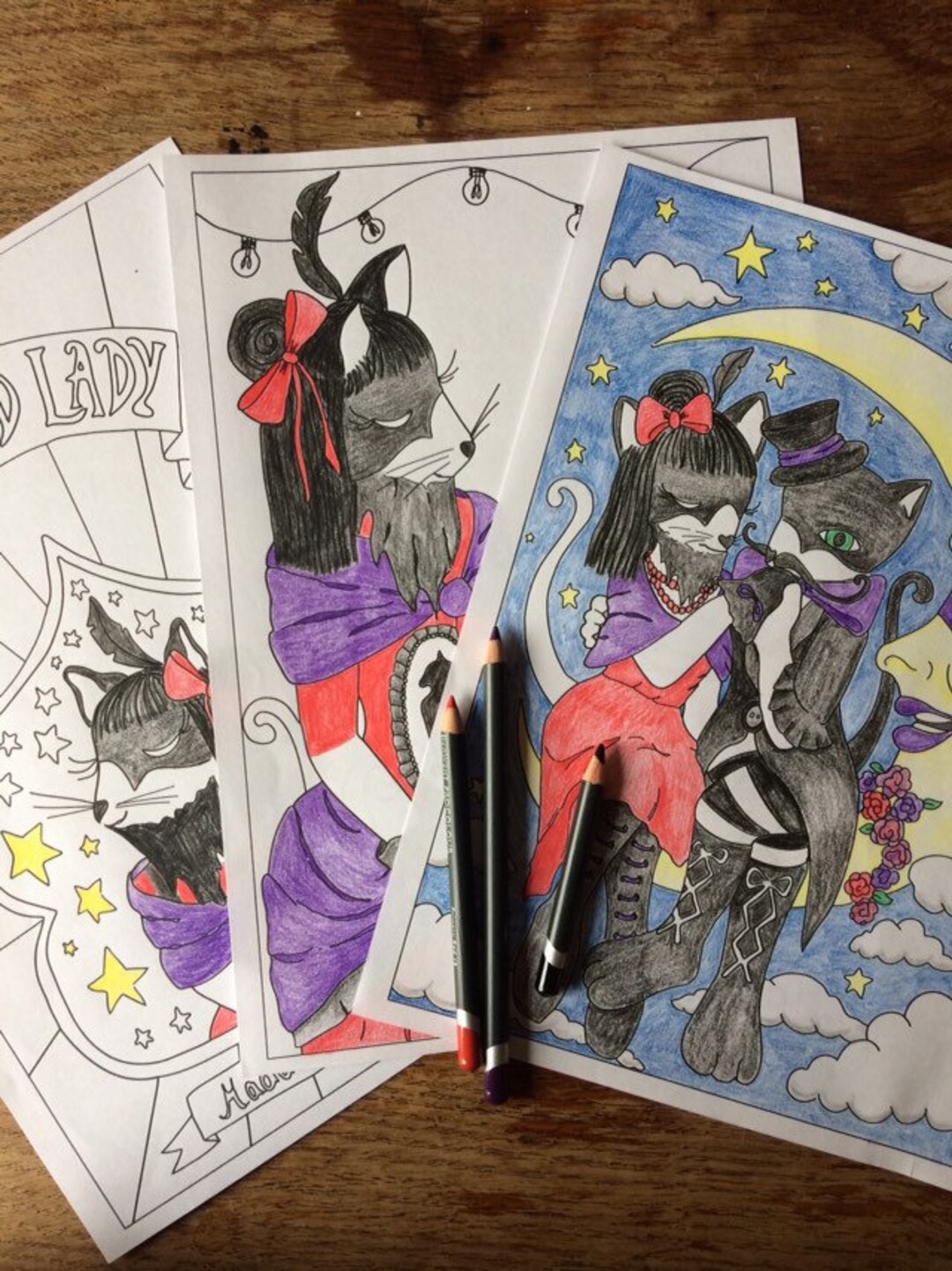 Vintage Circus Bearded Lady Colouring Page Pack - Etsy