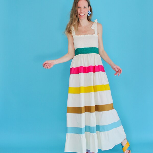 Rainbow Stripe Dress - Etsy