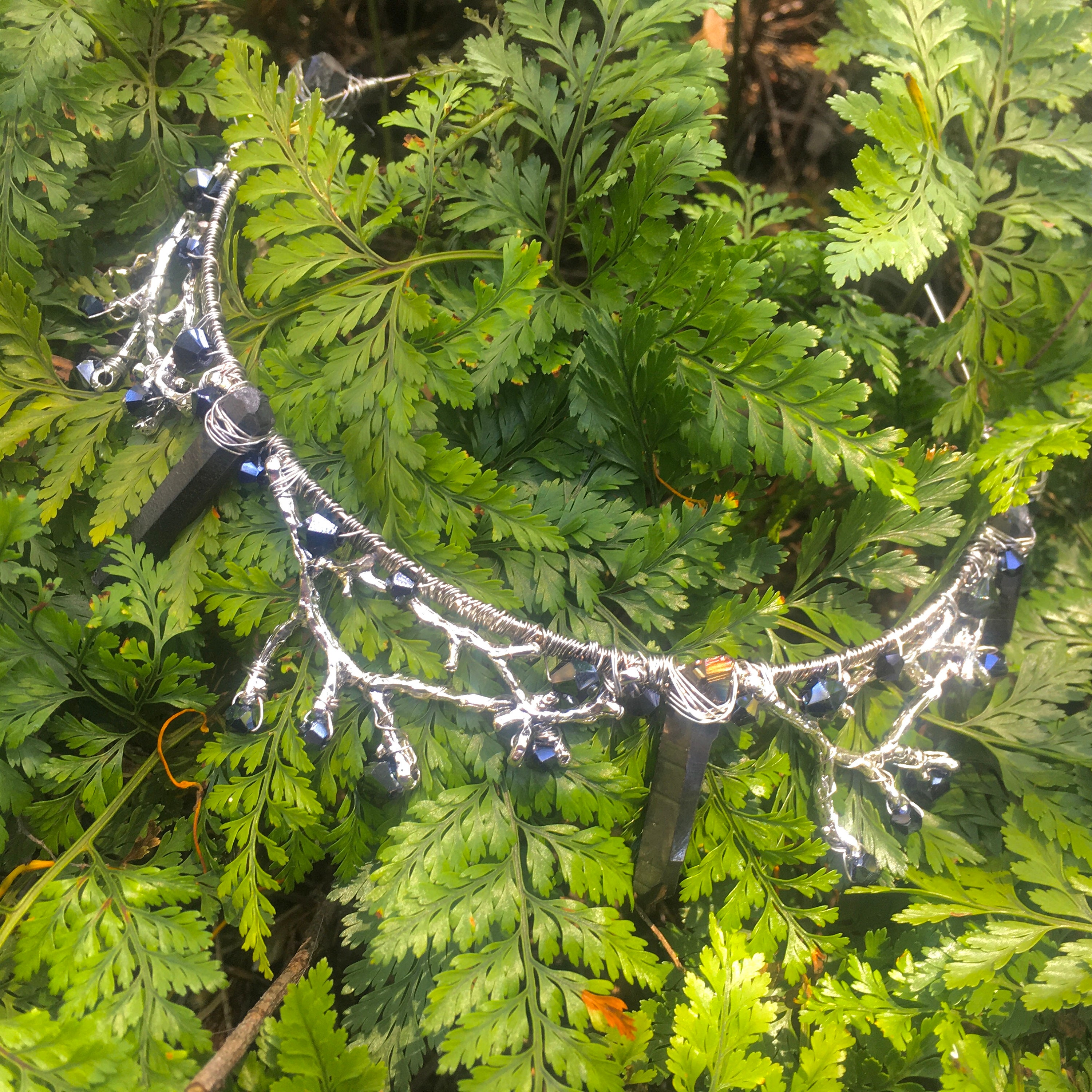 Juniper Black Quartz Crystal Crown Crystal Point Headpiece | Etsy